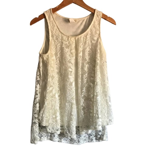 Brittany Black | Tops | Brittany Black Layered Cream Lace Tank Size S ...
